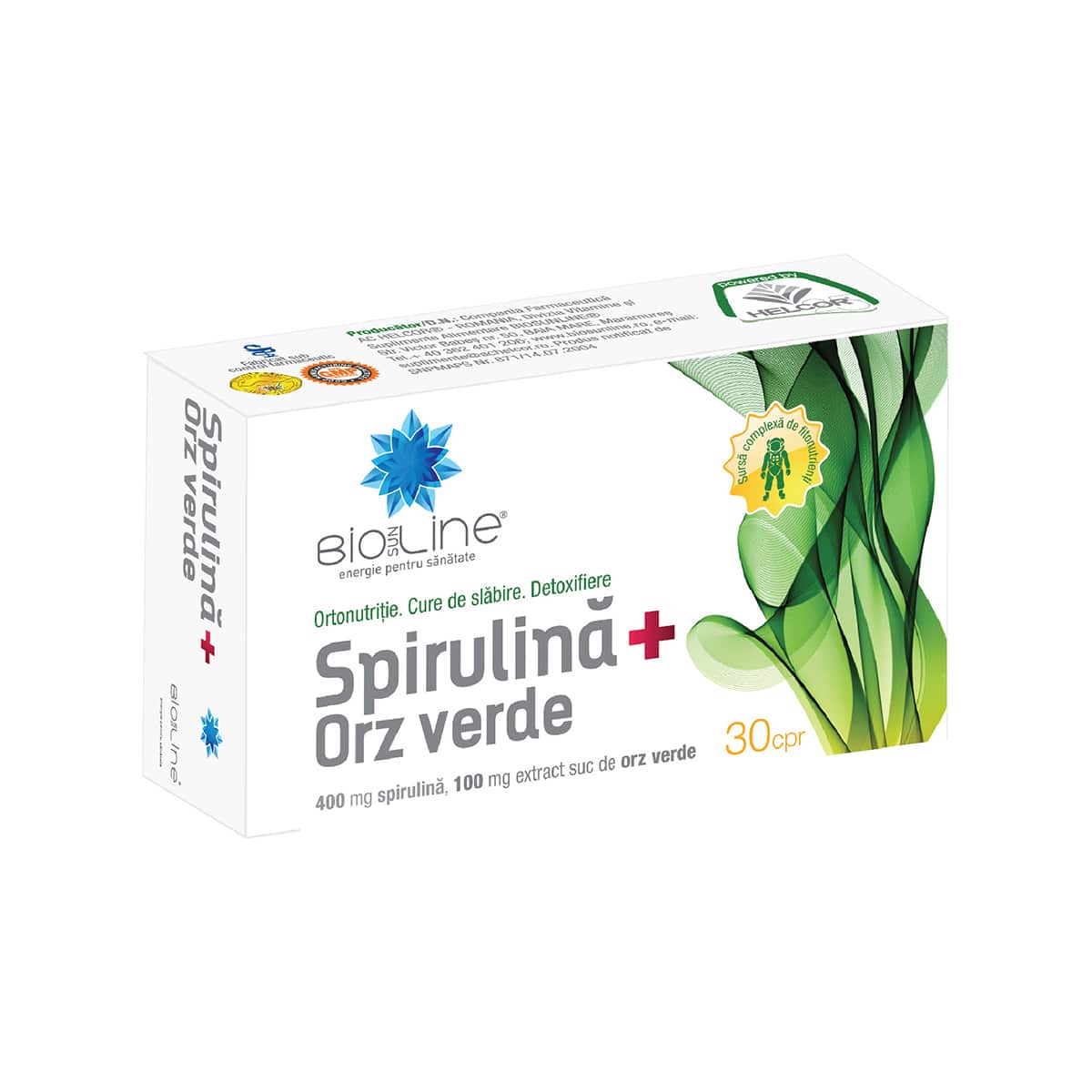 Spirulină + Orz verde, 30 comprimate, BioSunLine