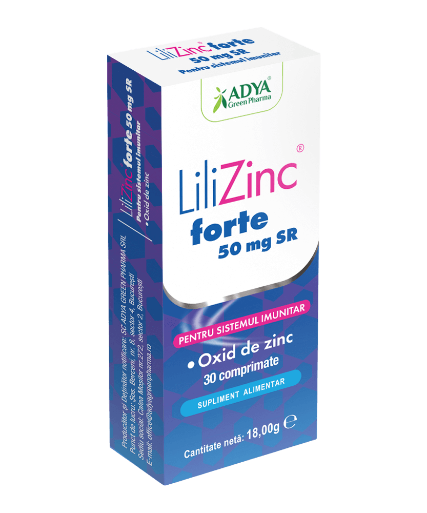 Zinc forte 50 mg Lili, 30 comprimate, Adya Green Pharma