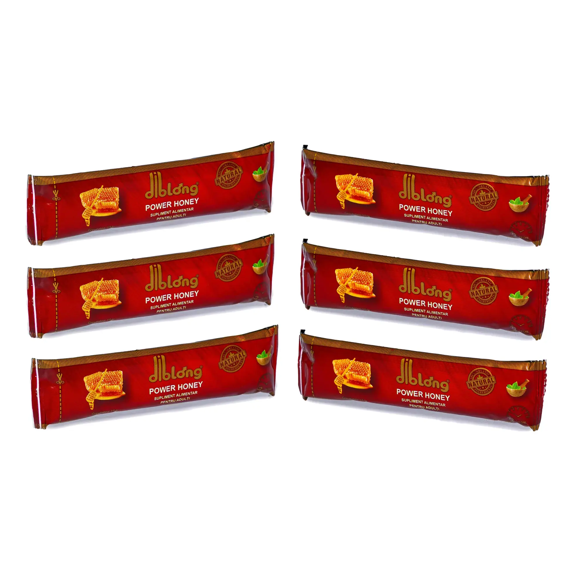 Pachet miere afrodisiac Power Honey, 6 plicuri x 15 g, Diblong