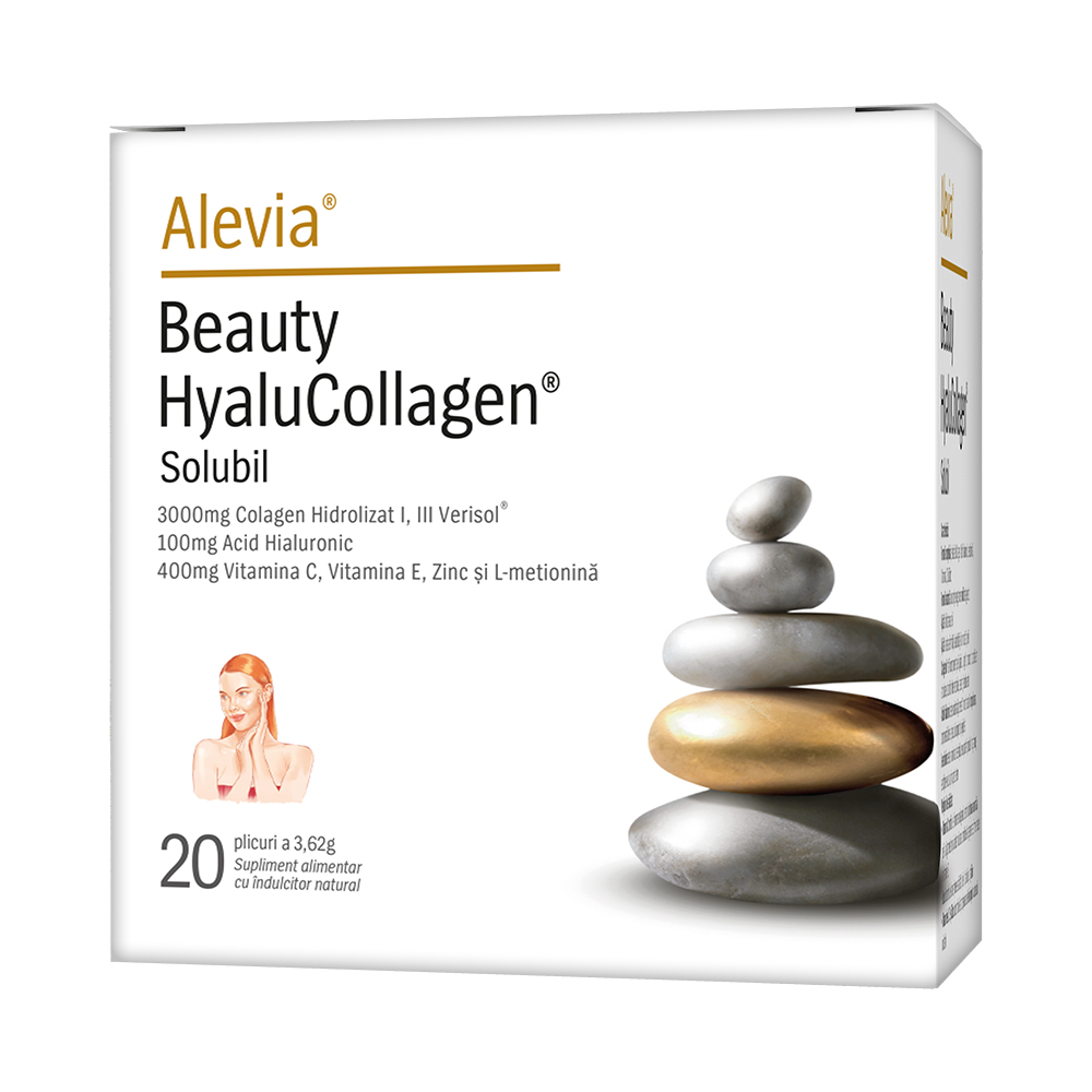 Beauty HyaluCollagen Solubil, 20 plicuri, Alevia