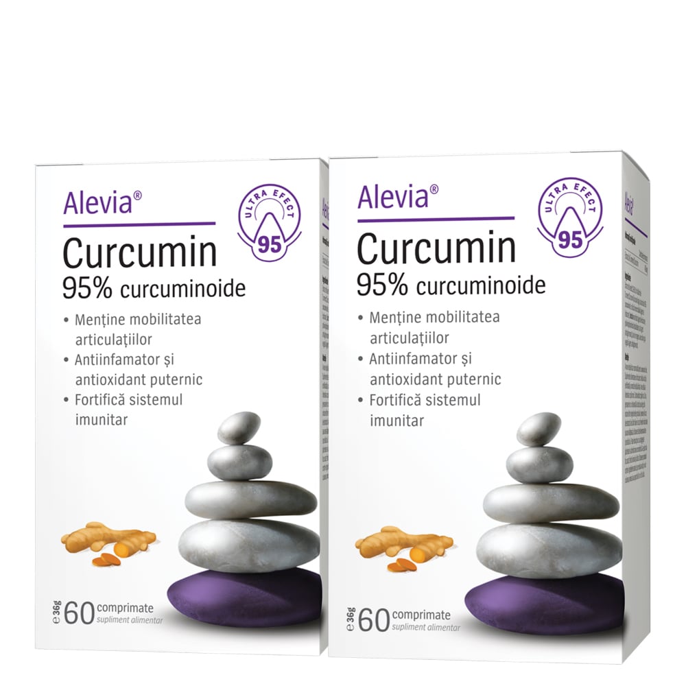 Curcumin 95% Curcuminoide, 60 + 60 comprimate, Alevia