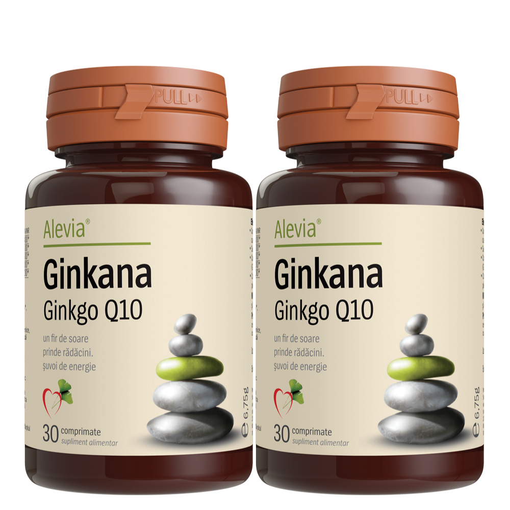 Ginkana Ginkgo Q10 Pachet, 30 + 30 comprimate, Alevia